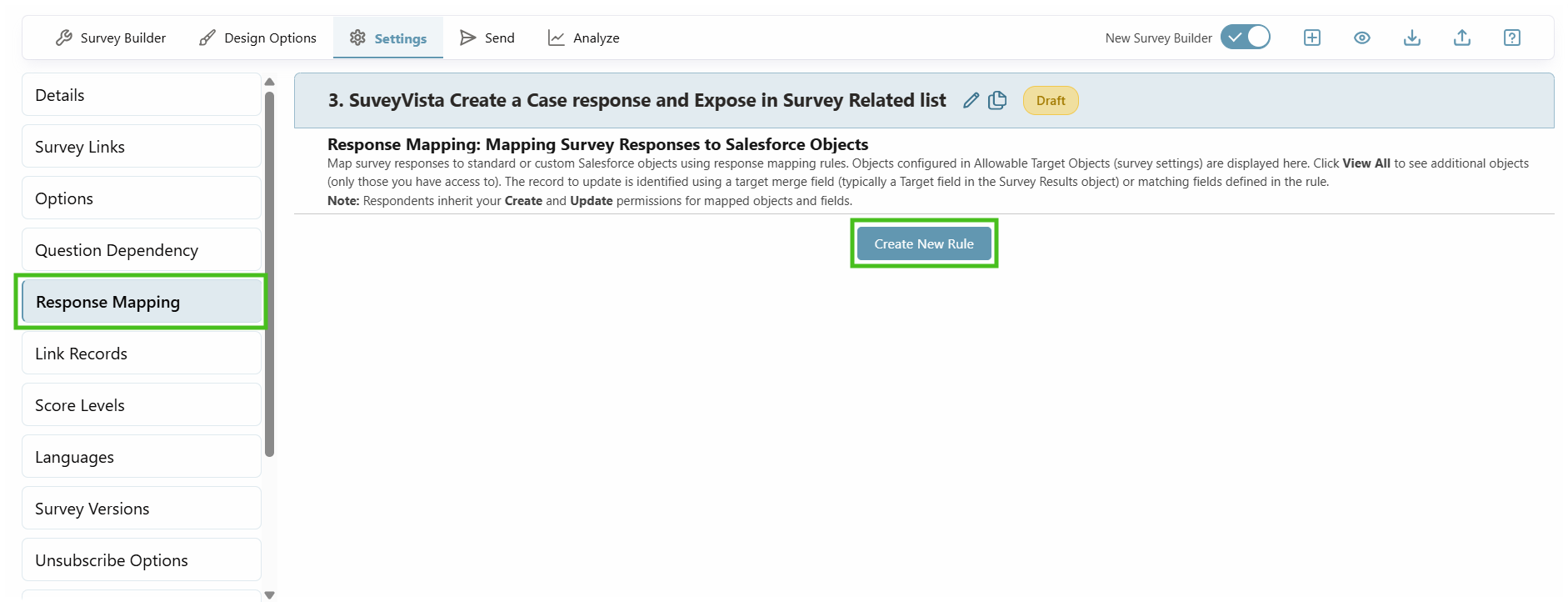 Creating the Case Record via Response Mapping and expose the Surveys ...
