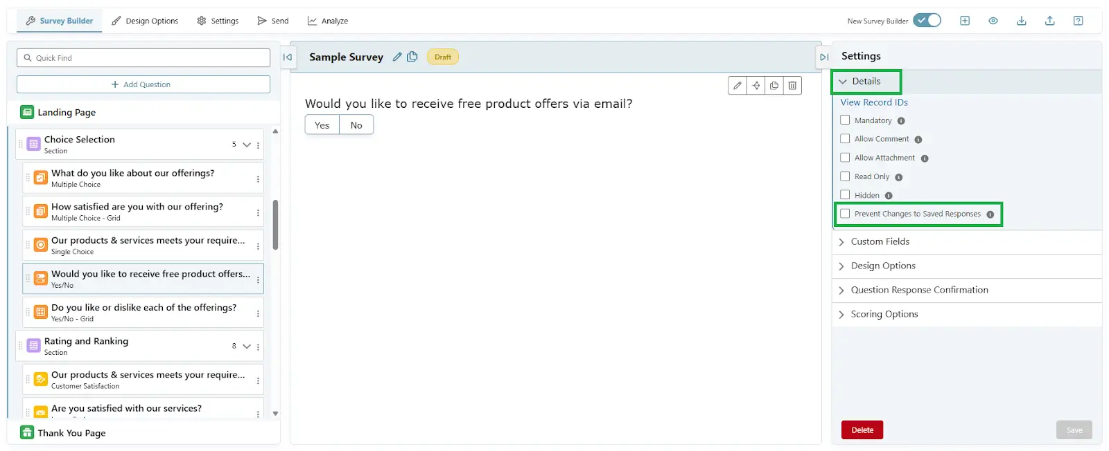 Do not allow to change Saved Response