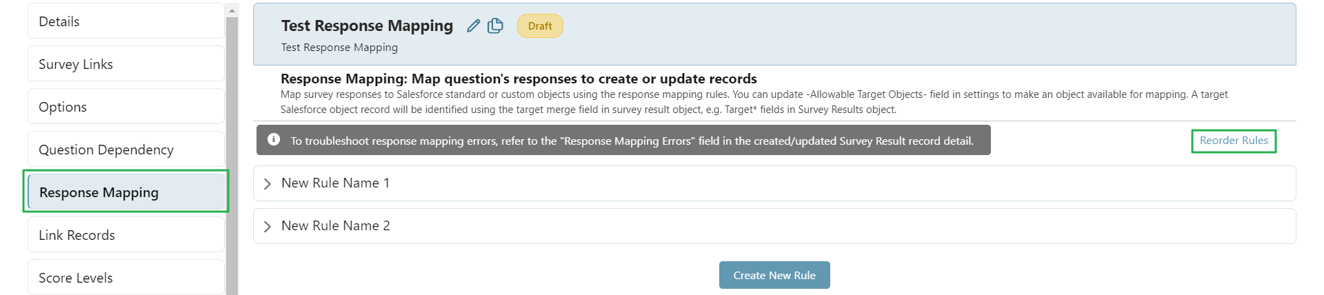 Creating a Mapping Rule - SurveyVista
