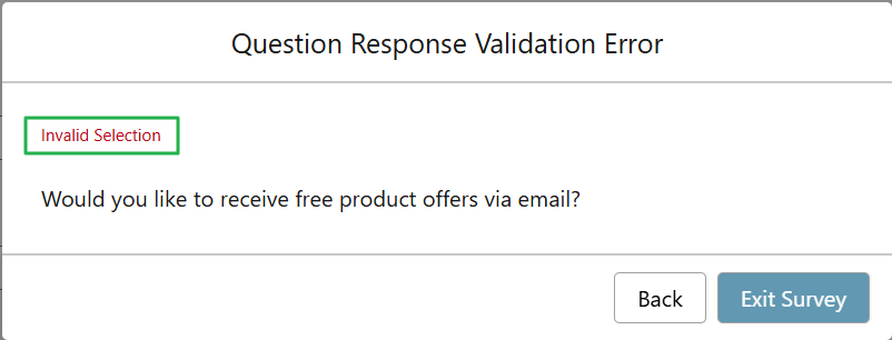 Configure Question Response Validation - SurveyVista