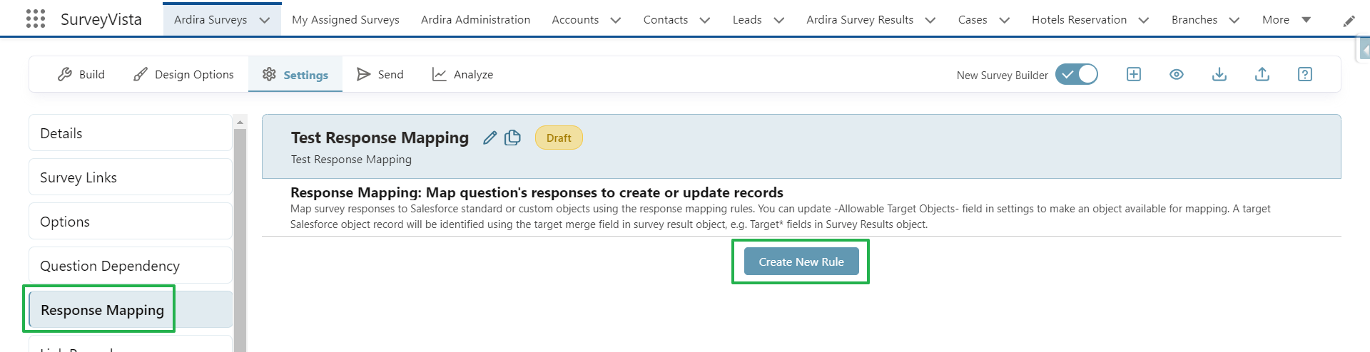 Creating a Mapping Rule - SurveyVista