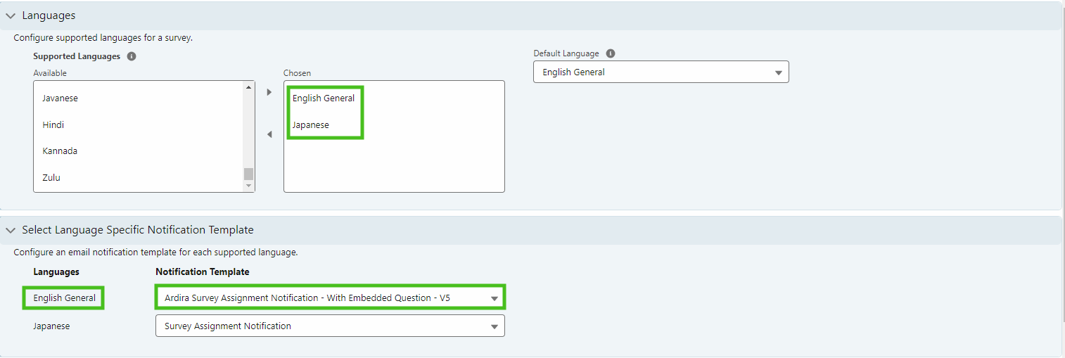 Configure language of survey responses dynamically based on the field ...