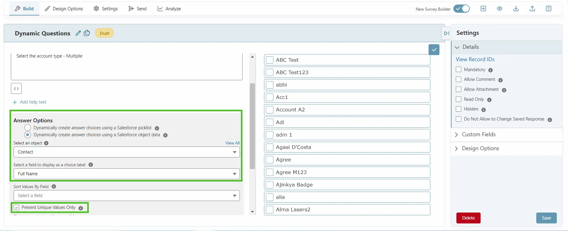 Salesforce Data – Multiple Choice (previously known as Multiple – Using ...