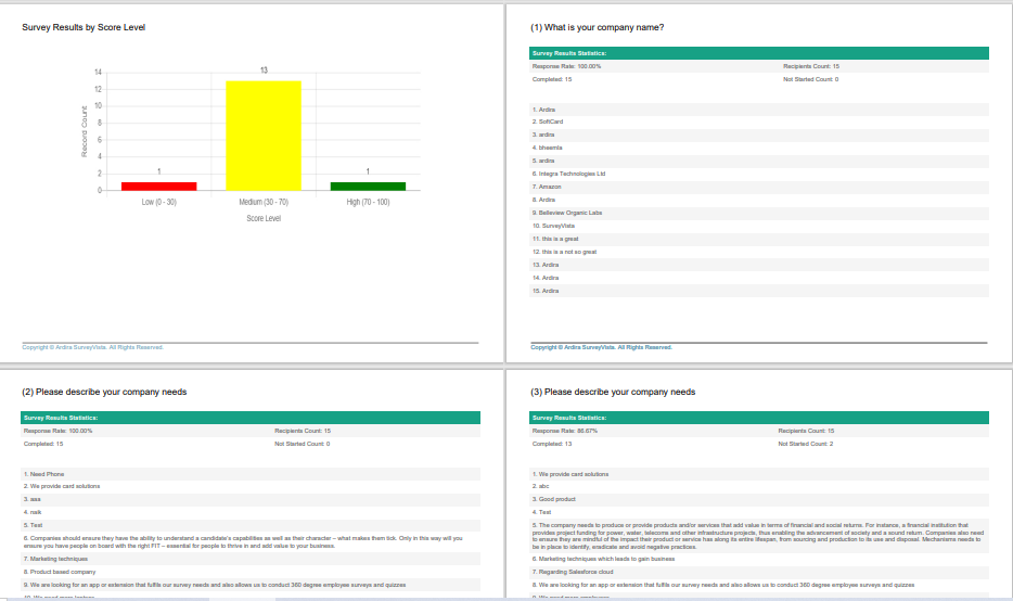 Survey Metrics - SurveyVista