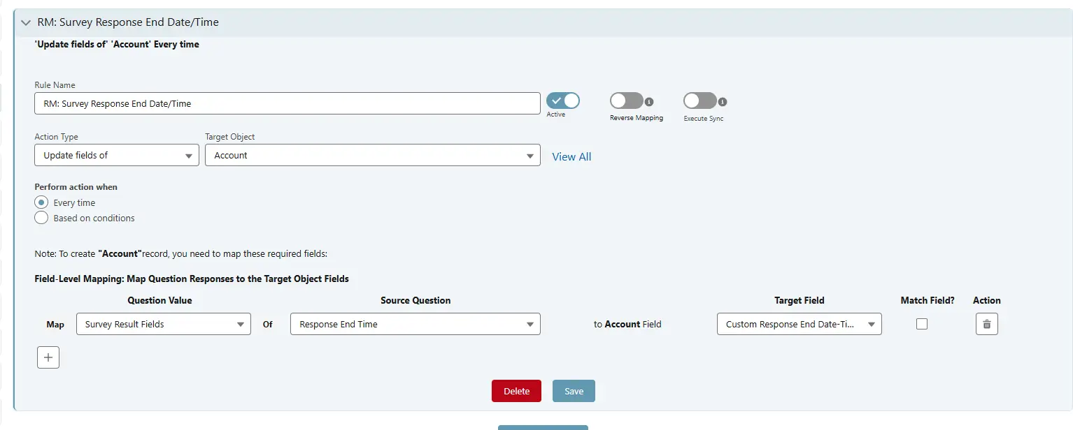Map Response End Date & Time using Response Mapping - SurveyVista
