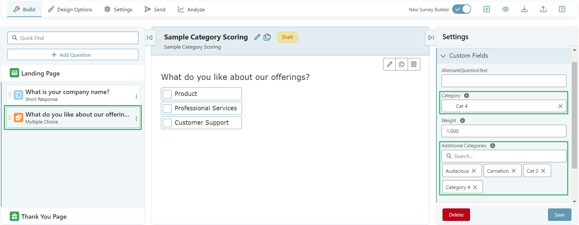 Question & Answer Choice Category Score Aggregation