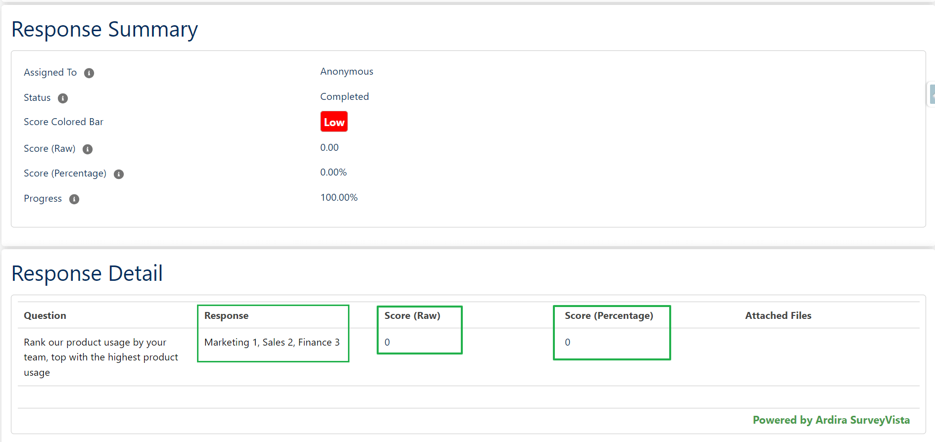 Question and Survey Score Calculation - SurveyVista