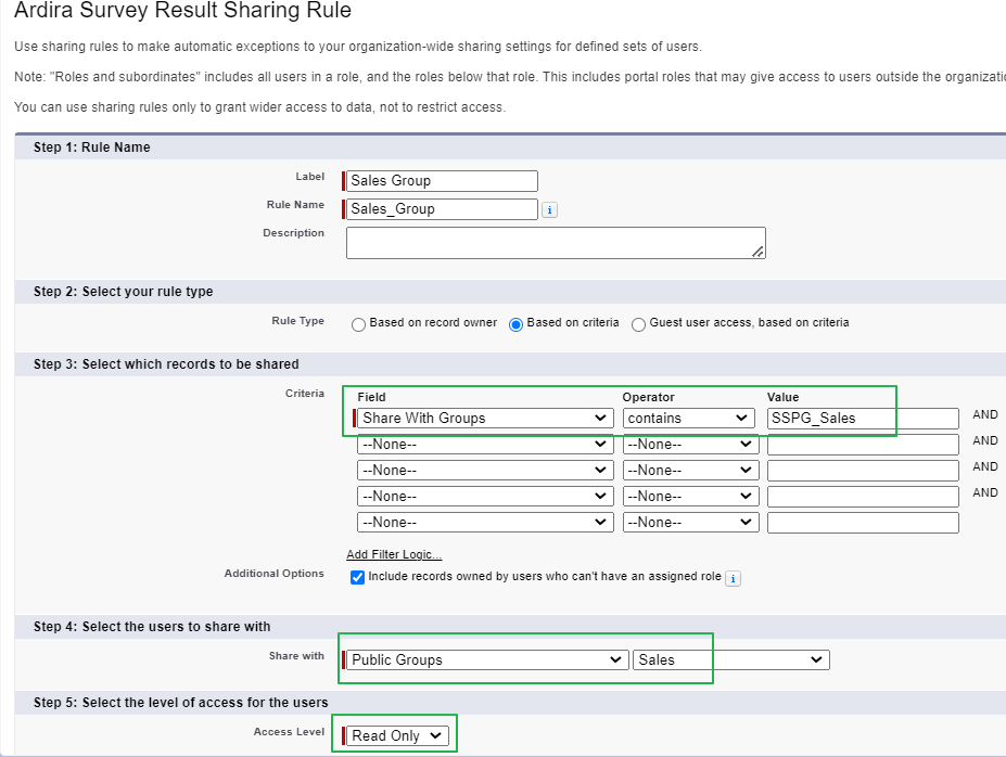 Authorizing who can see a Survey and the Survey Results – Based on Criteria
