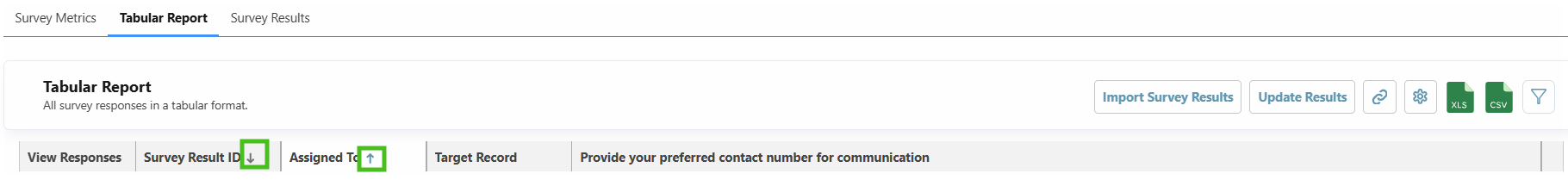 Tabular Report - SurveyVista