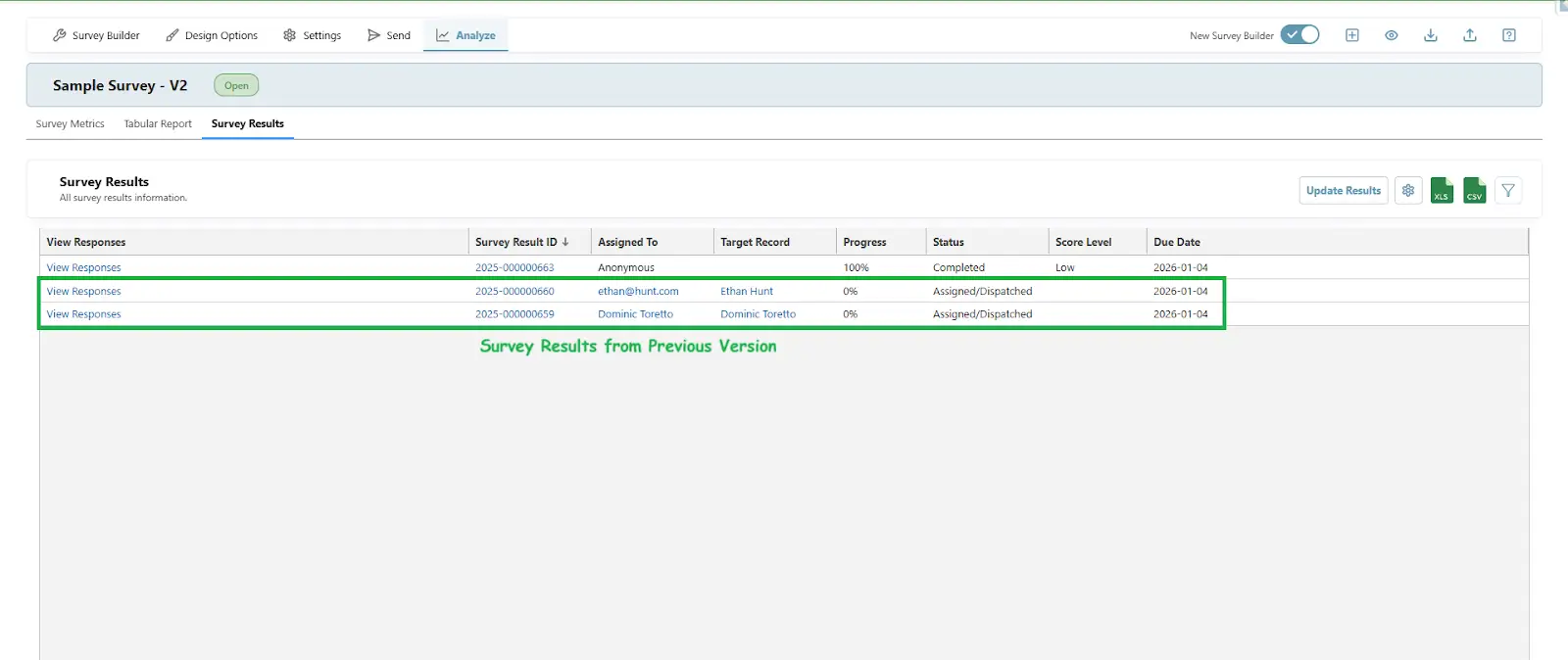 Survey Versioning - SurveyVista