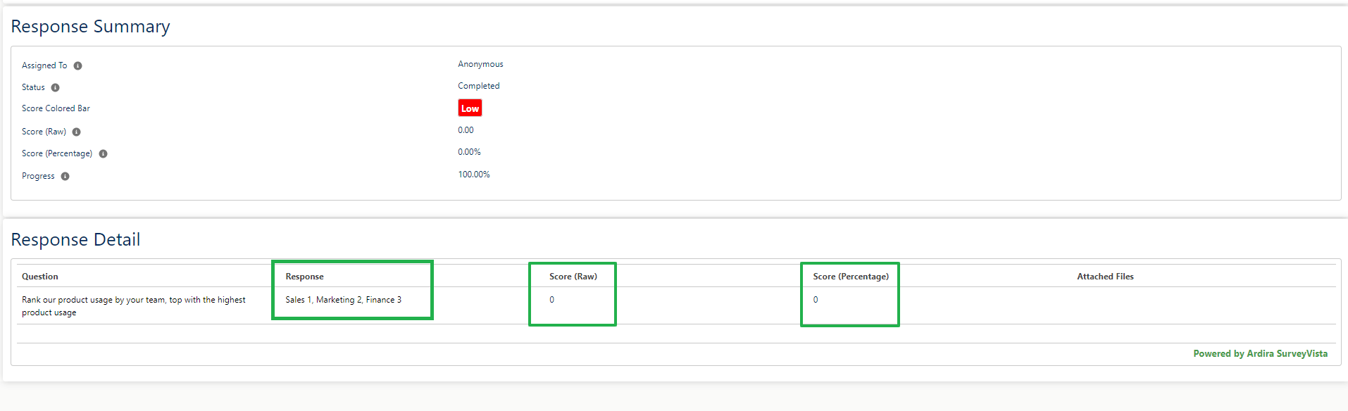 Question and Survey Score Calculation - SurveyVista