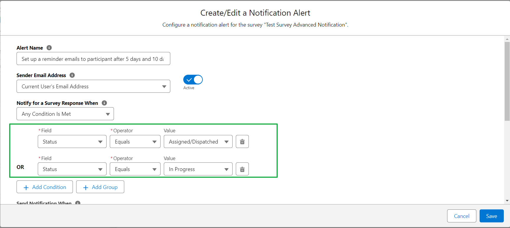 Configure personalized and detailed Alert Notifications - SurveyVista