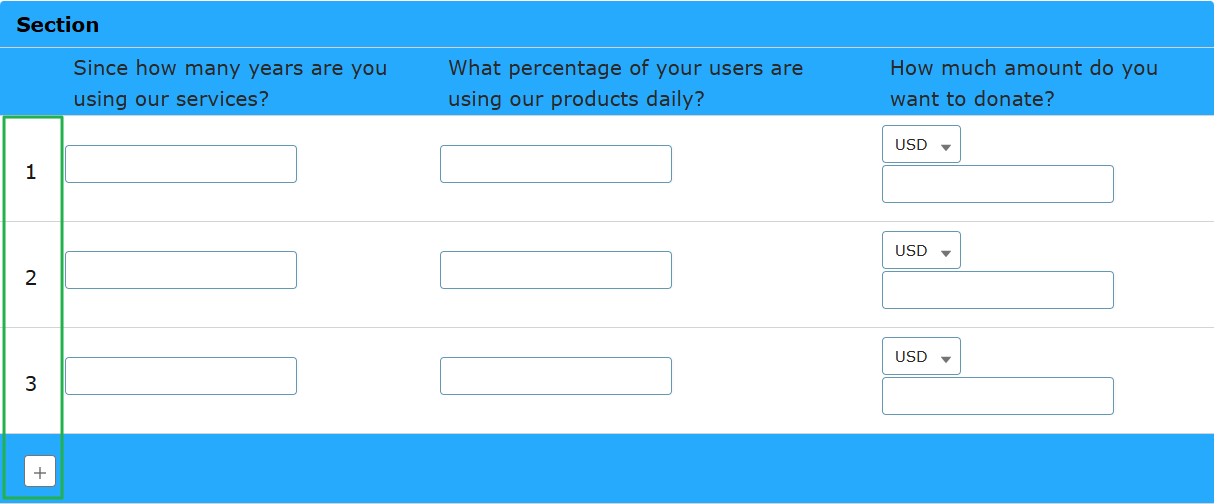Auto Render Rows using Repeat Section