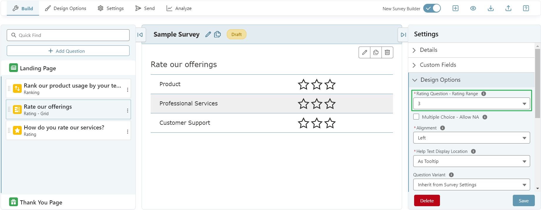 Question and Survey Score Calculation - SurveyVista