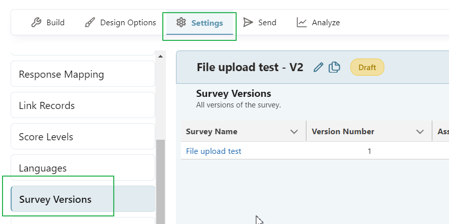 Survey Copy and Versioning - SurveyVista