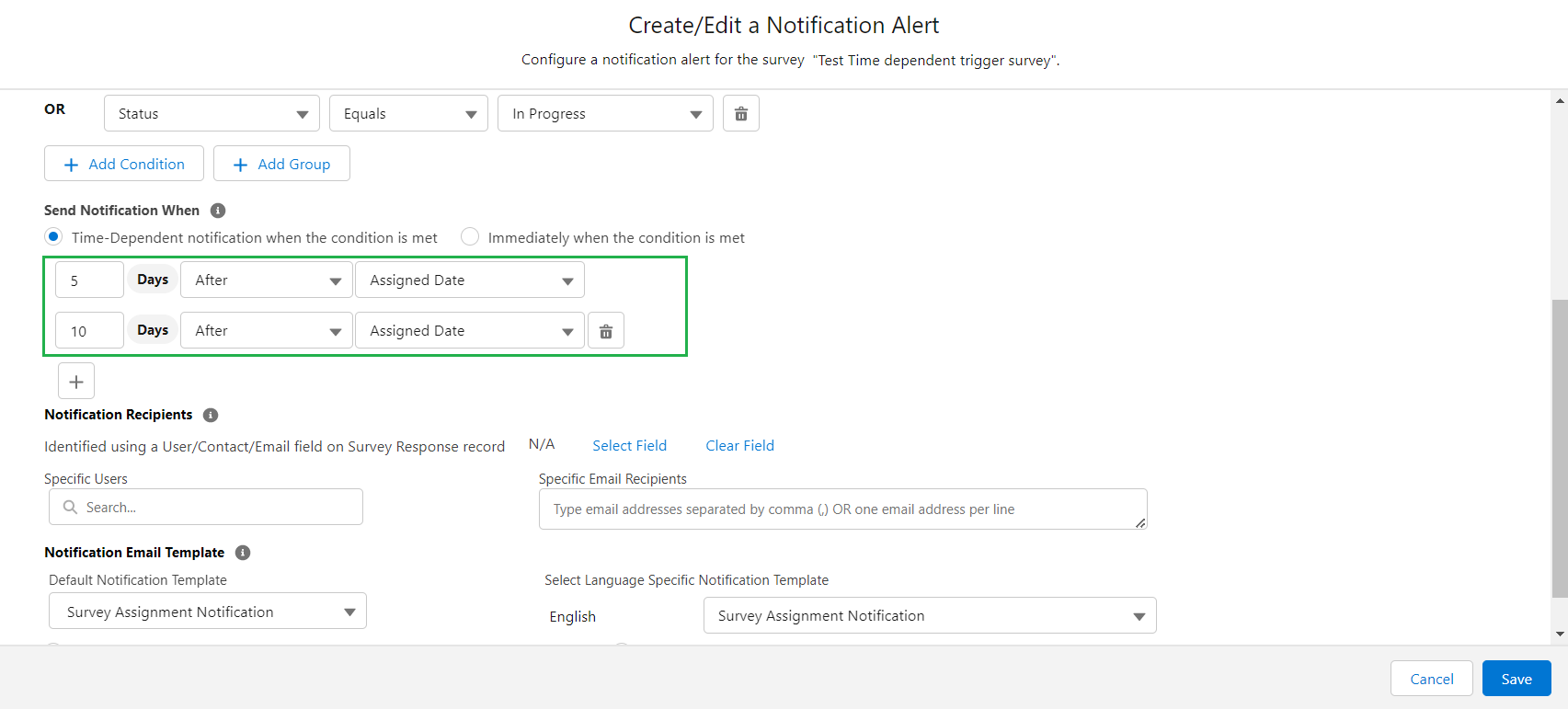 Configure personalized and detailed Alert Notifications - SurveyVista