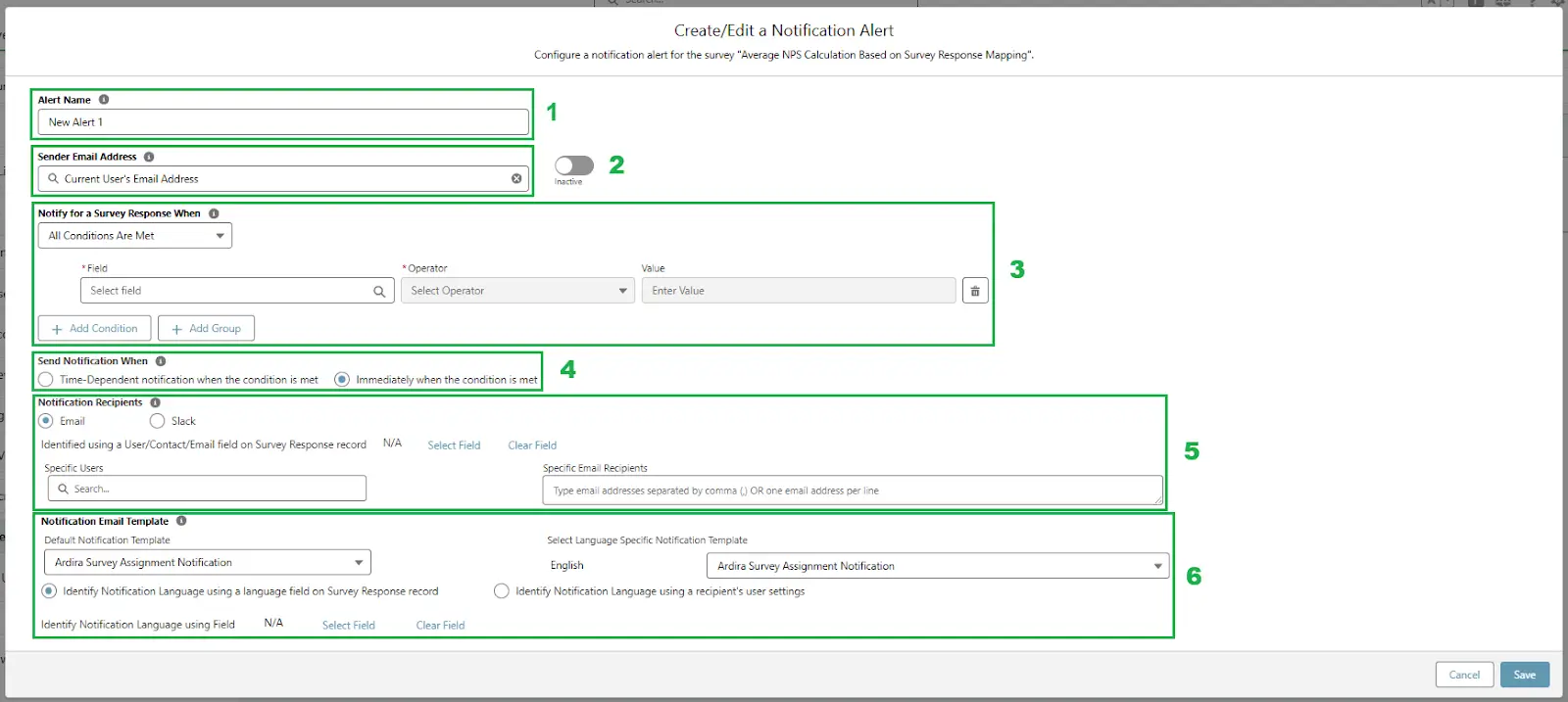 Configure personalized and detailed Alert Notifications - SurveyVista
