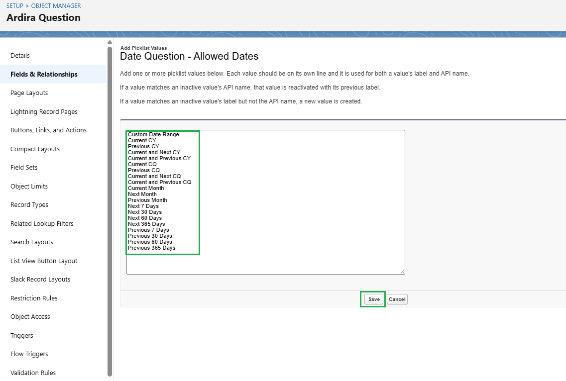 Manual Configuration Changes