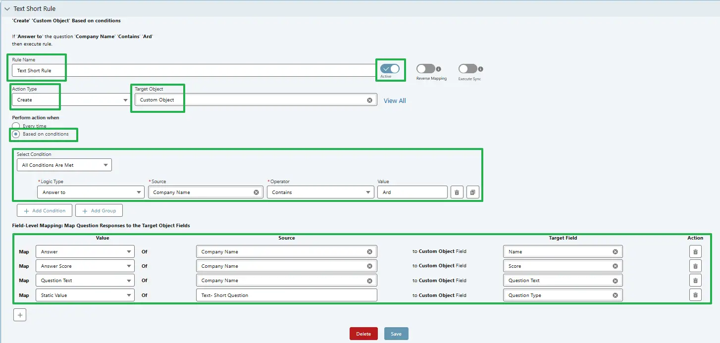 Create multiple Custom Object Records - SurveyVista