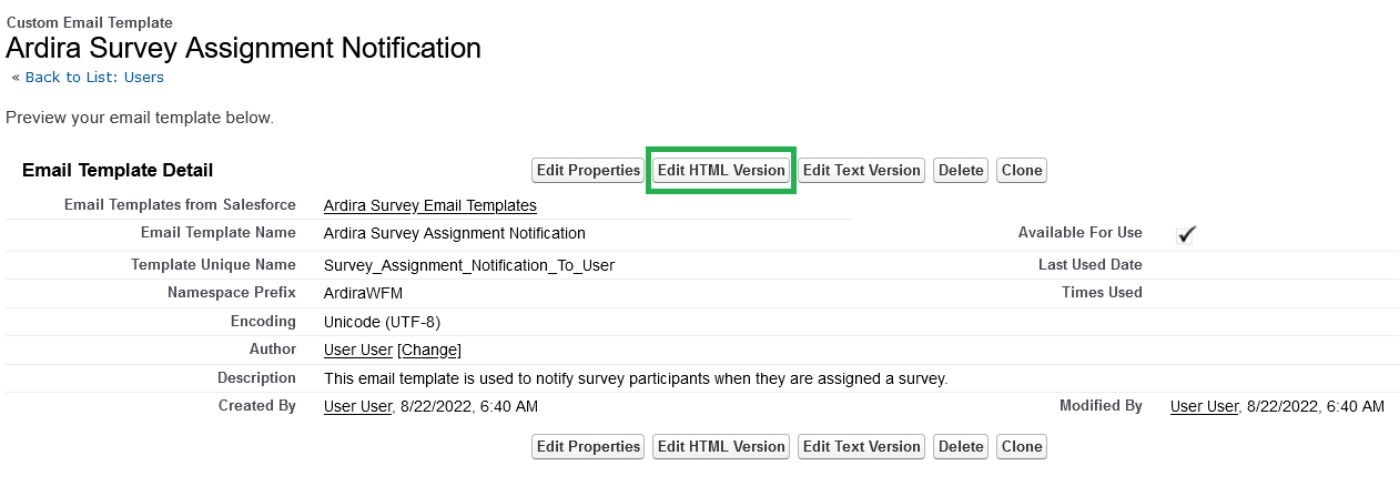 Create An Email Template And Email Alert Using Surveyvista Object Fields