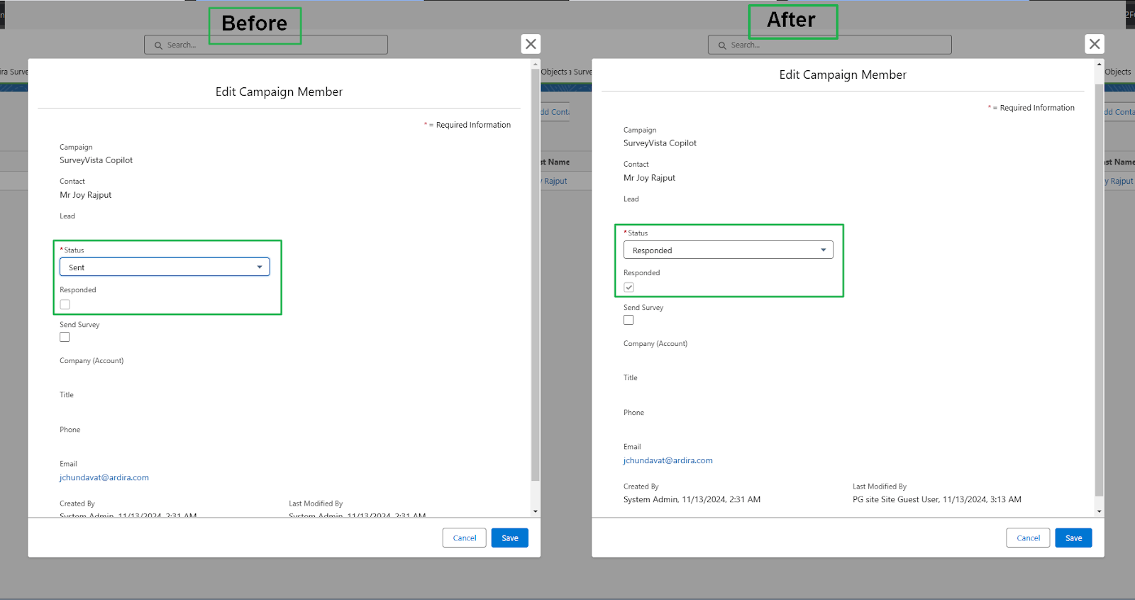Updating the status of a Campaign Member in Salesforce from Sent to ...