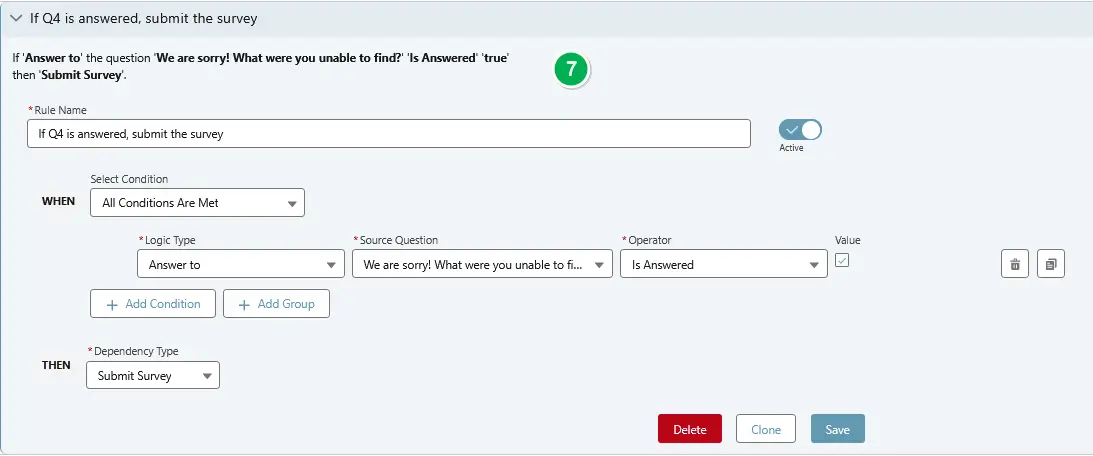 Use case of Show Rule & Branch dependency with multiple questions and multiple answer choices