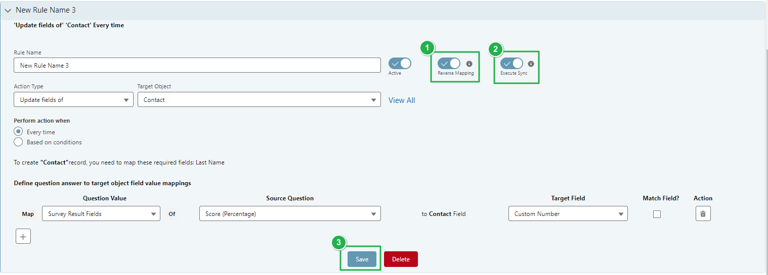 Applying Mapping Rules Surveyvista