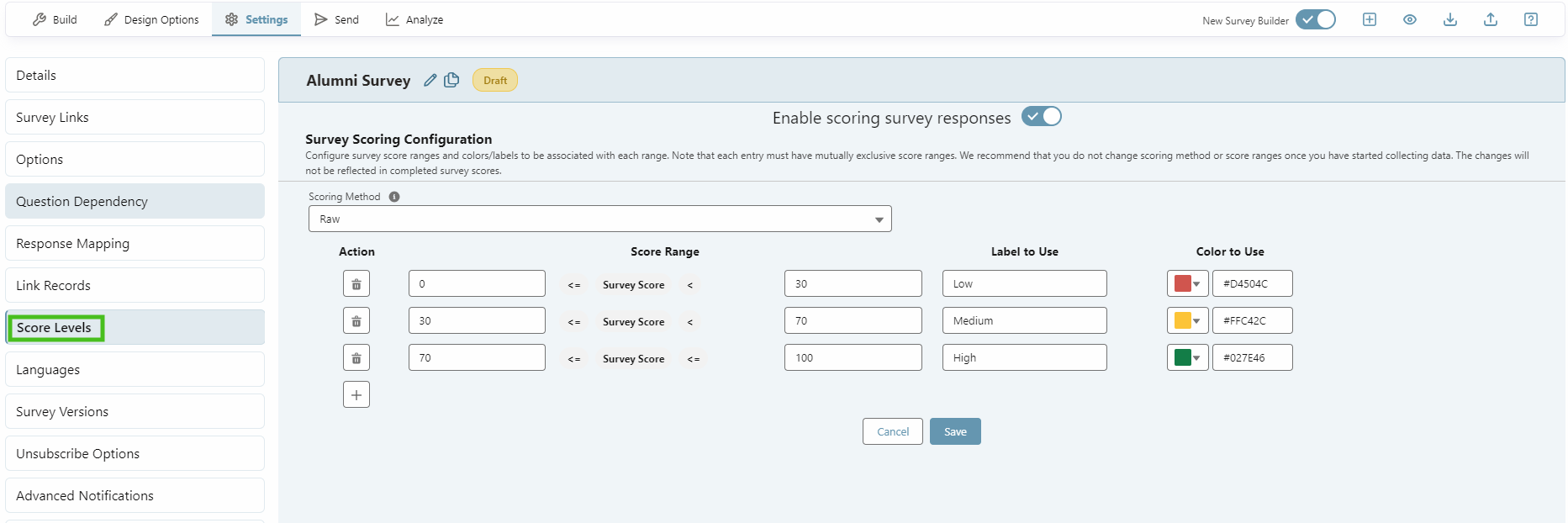 Survey Scoring - SurveyVista