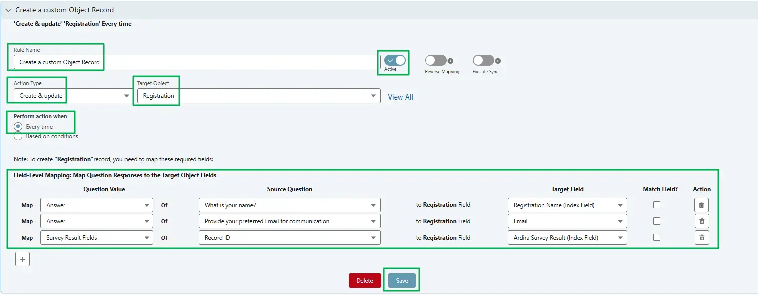Create Custom Object Record based survey - SurveyVista