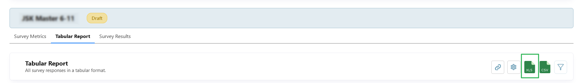 Tabular Report - SurveyVista