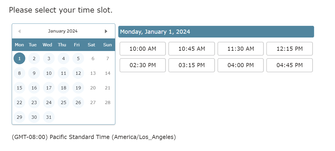 Appointment Question - SurveyVista