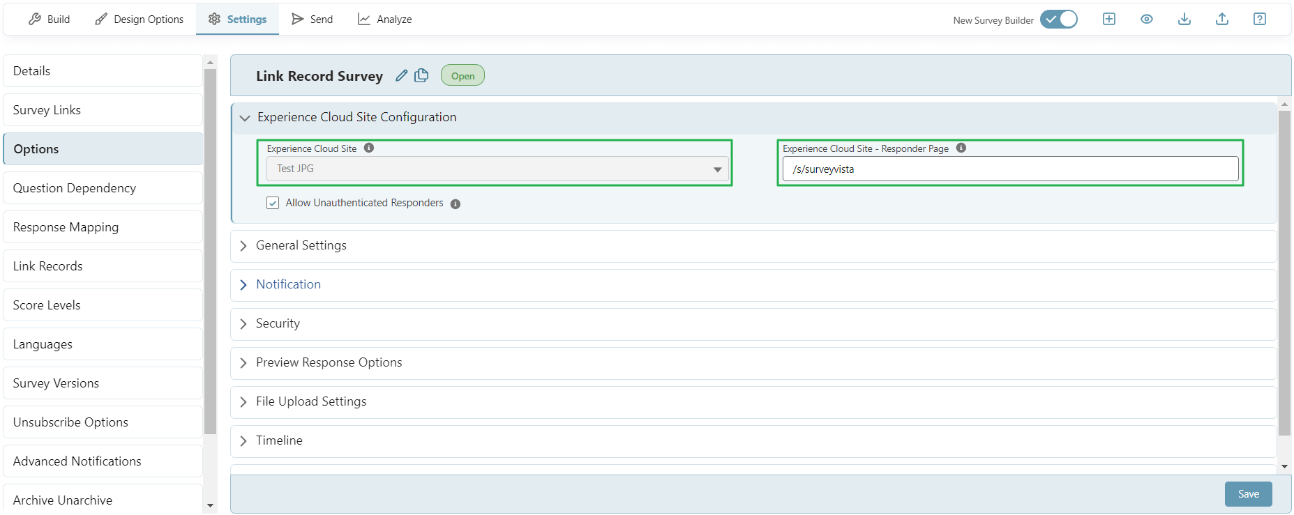 Associating Survey Responses with Targets using Link Records