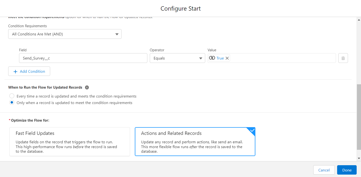 Configure Flow to Send a Survey to Campaign Members on Campaign Status ...