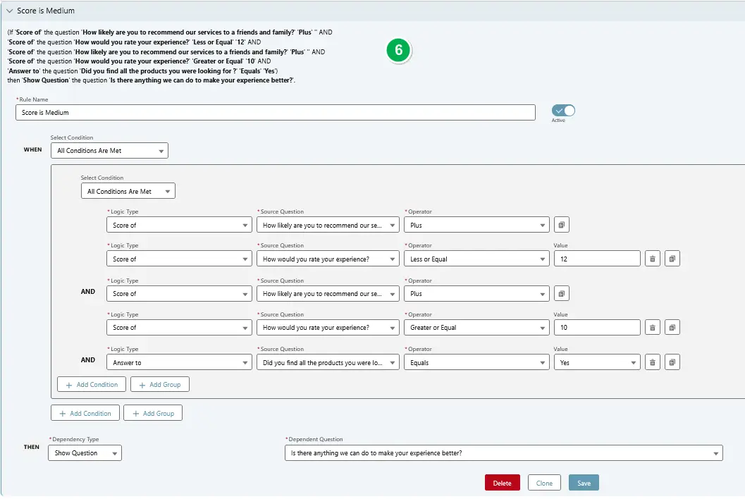 Use case of Show Rule & Branch dependency with multiple questions and multiple answer choices