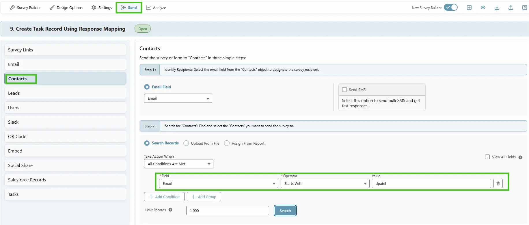 Task Record + NPS - SurveyVista
