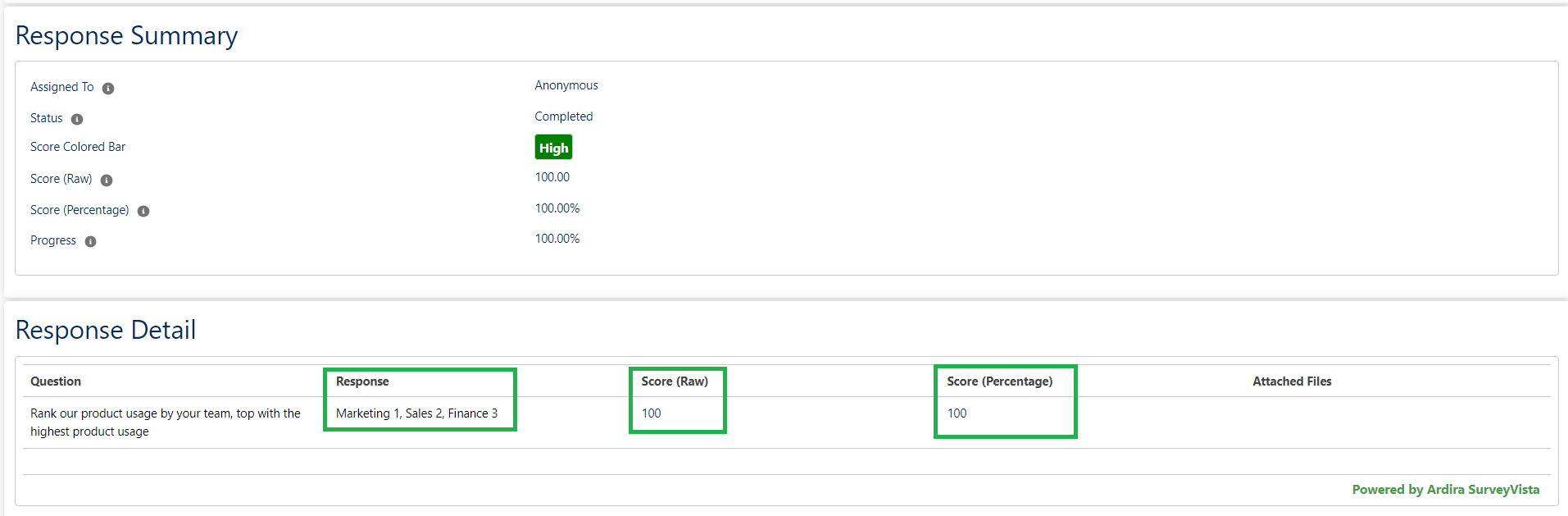 Question and Survey Score Calculation - SurveyVista