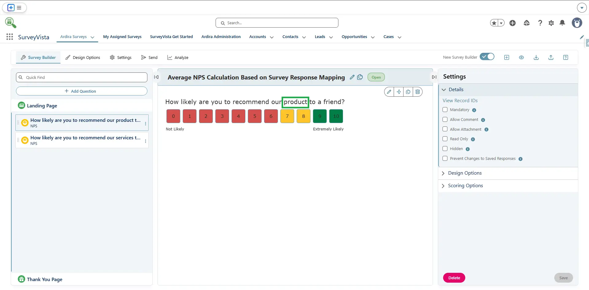 Average NPS Calculation based on mapping