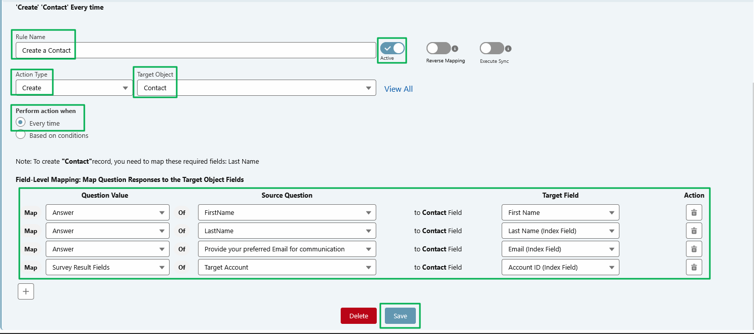 Parent-Child Object Mapping - SurveyVista