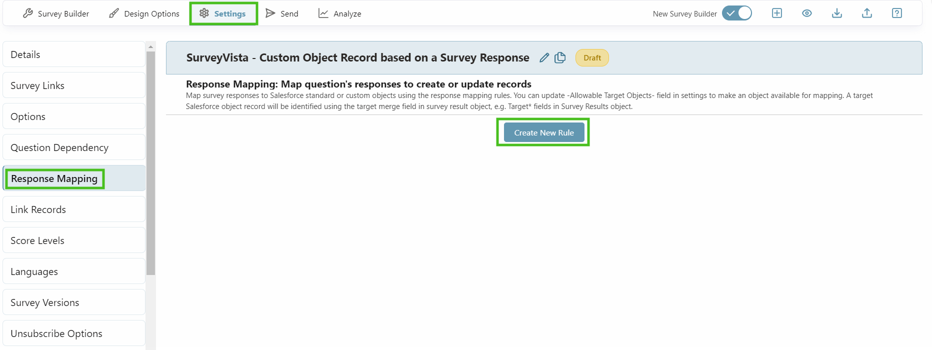 Create Custom Object Record Based Survey Surveyvista 5511
