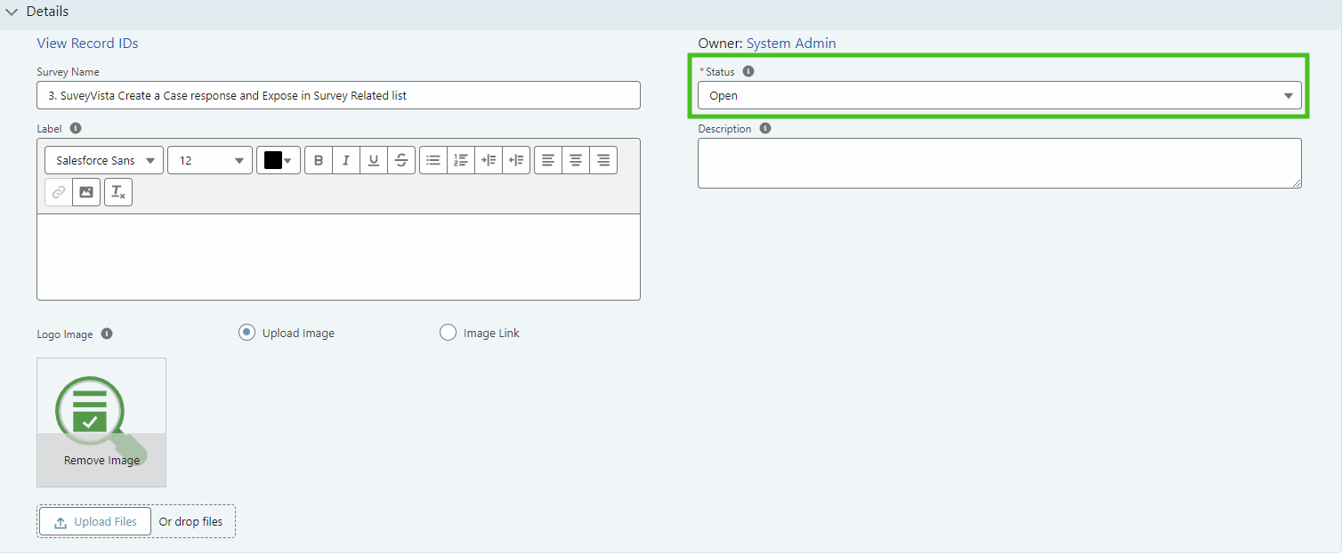 Creating the Case Record via Response Mapping and expose the Surveys ...