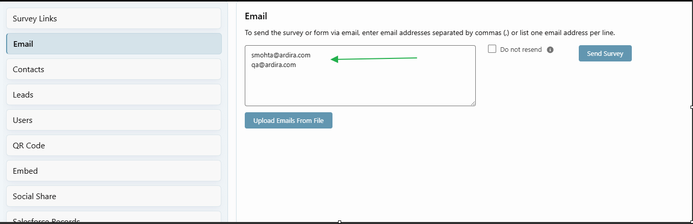 Send Surveys using CSV-Excel file - SurveyVista