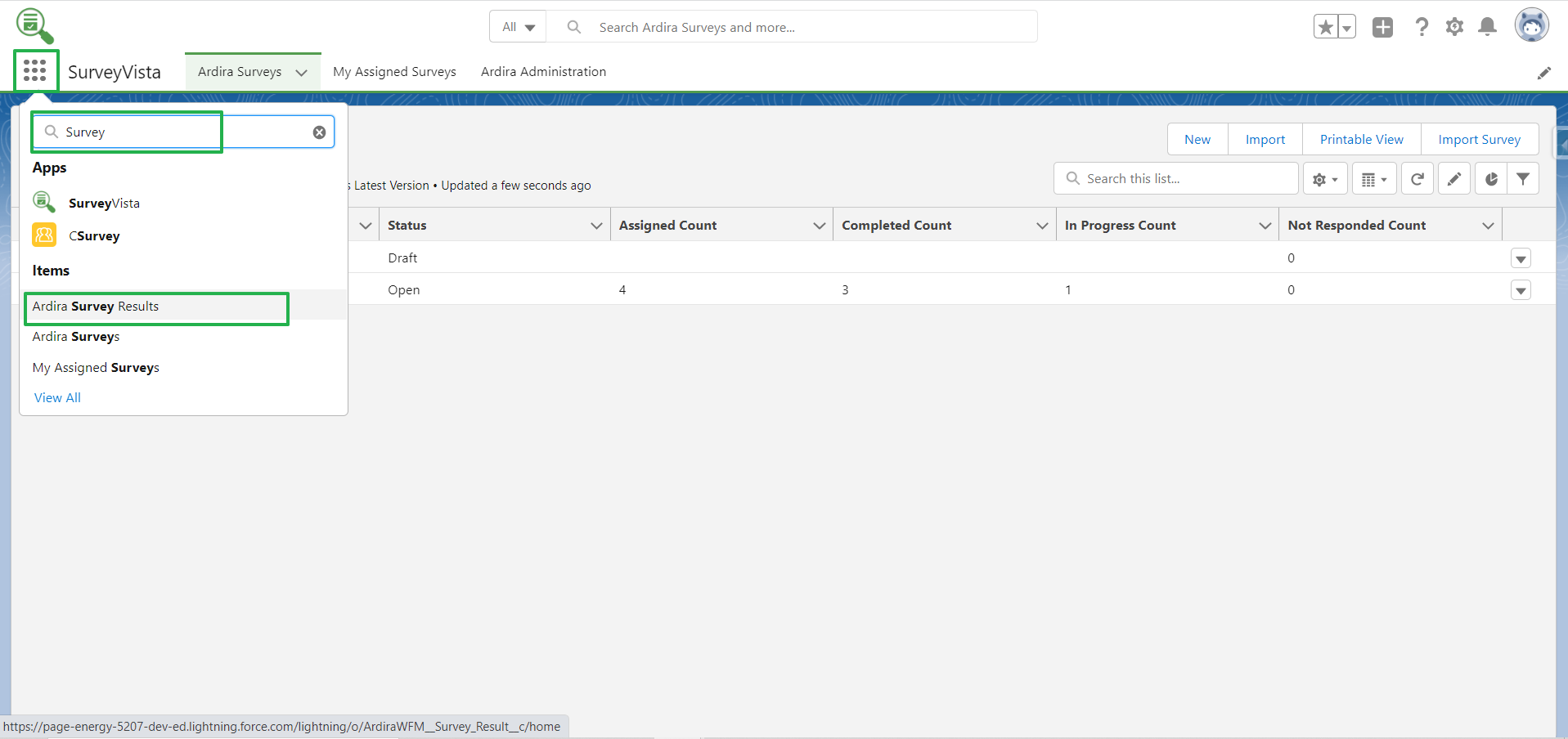 Delete a Survey or Survey Results