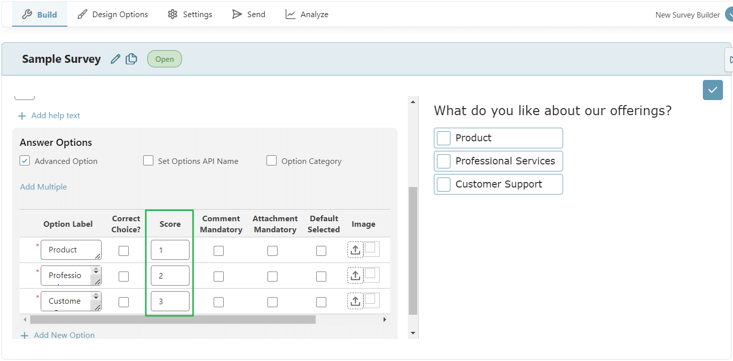 Question and Survey Score Calculation - SurveyVista