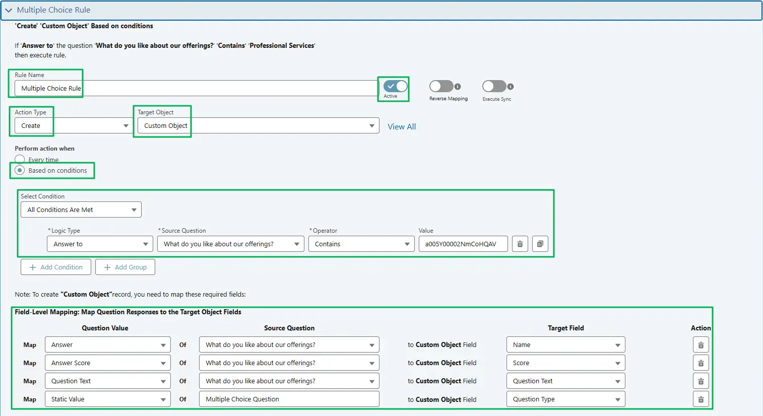 Create multiple Custom Object Records - SurveyVista