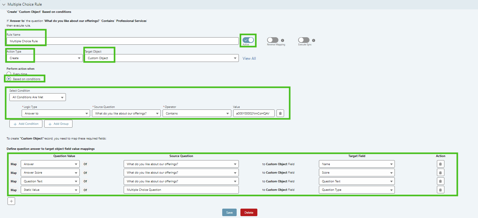 Create Multiple Custom Object Records Surveyvista