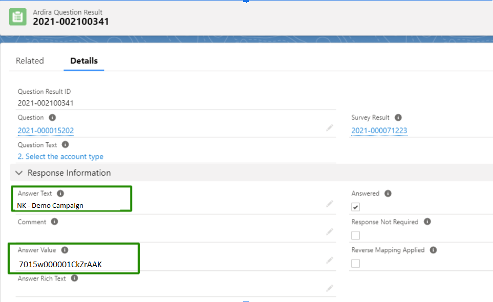 Salesforce Data – Single Choice (previously known as Radio – Using Salesforce Data)