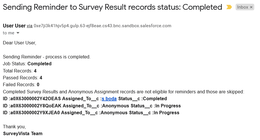 Send Reminder to Multiple Participants via Survey Results - SurveyVista