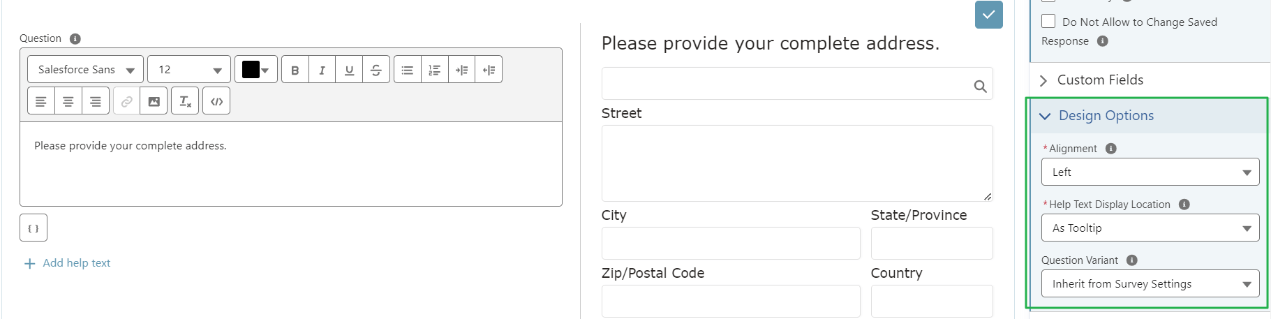 Address Question - SurveyVista