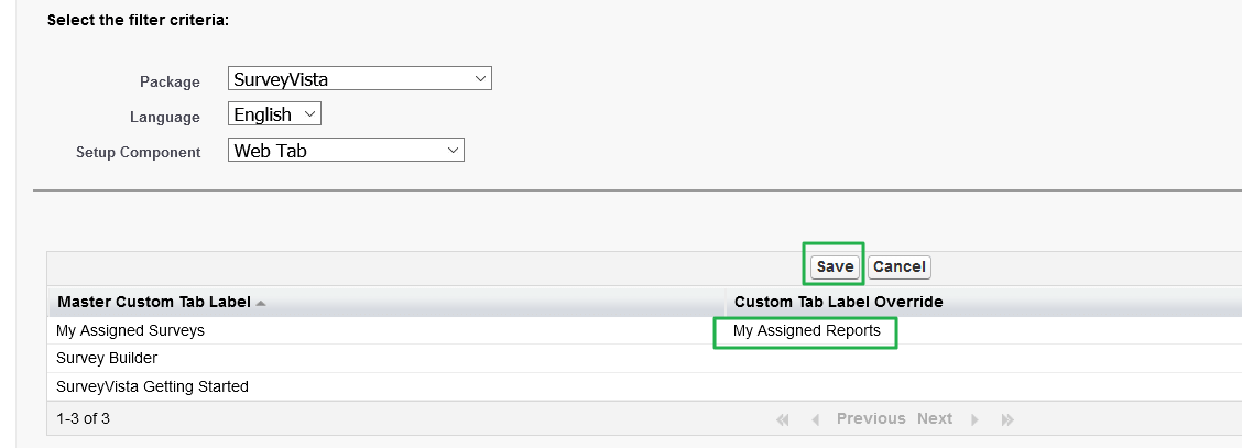 How to configure “My Assigned Surveys” Component