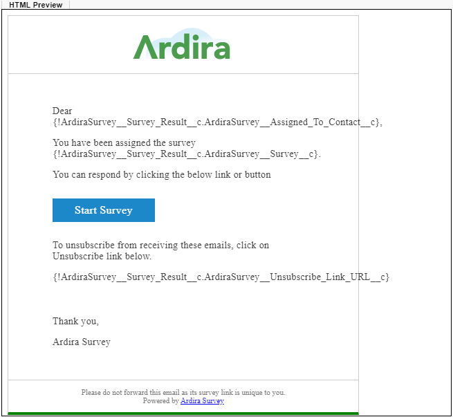 Email Opt-Out using Unsubscribe Question - SurveyVista